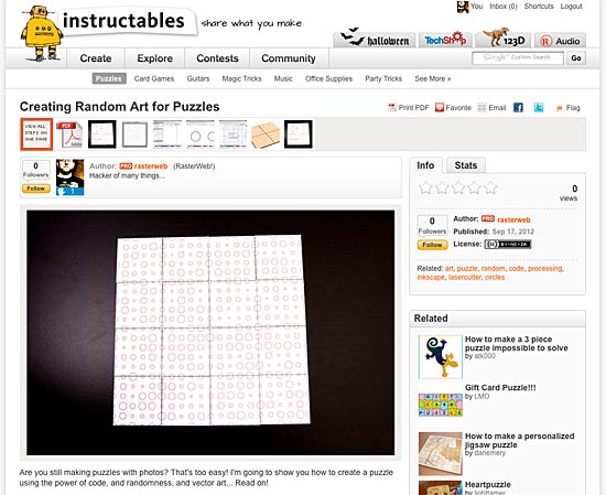 Instructables + Laser = ???? – RasterWeb!