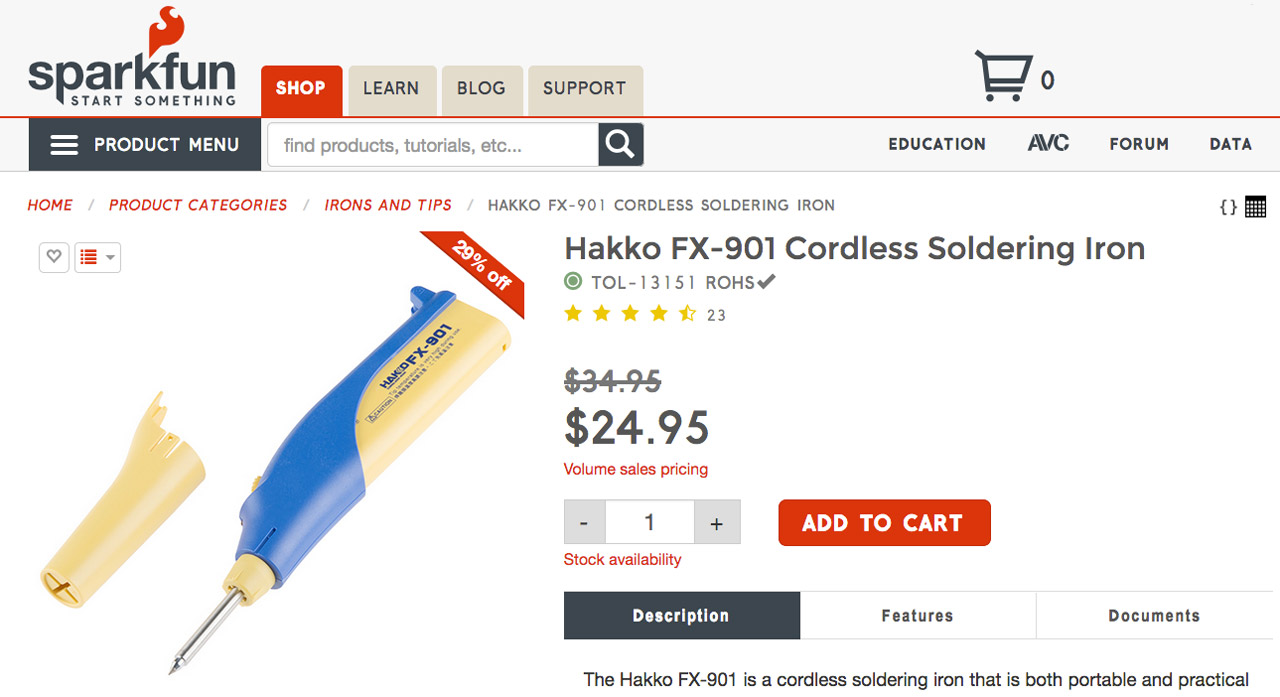 Hakko FX-901 Portable Soldering Iron – RasterWeb!